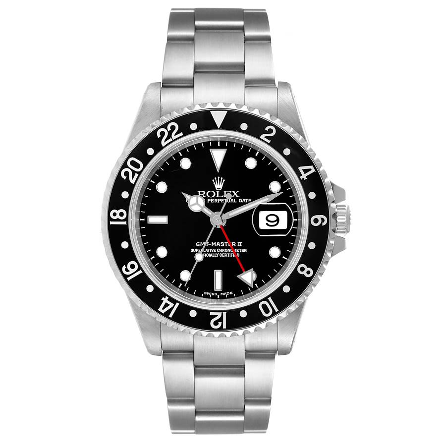 Rolex GMT Master II Black Bezel Dial Steel Mens Watch 16710 ...