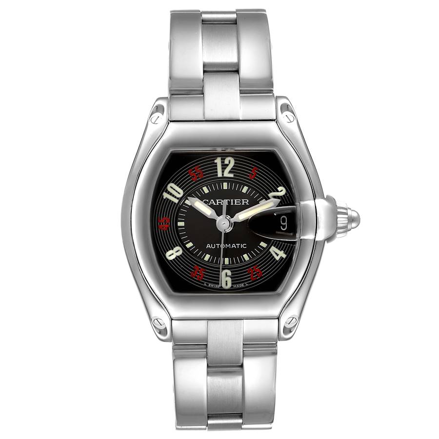 Cartier Roadster Vegas Roulette Red Green Steel Watch W62002V3 Box ...