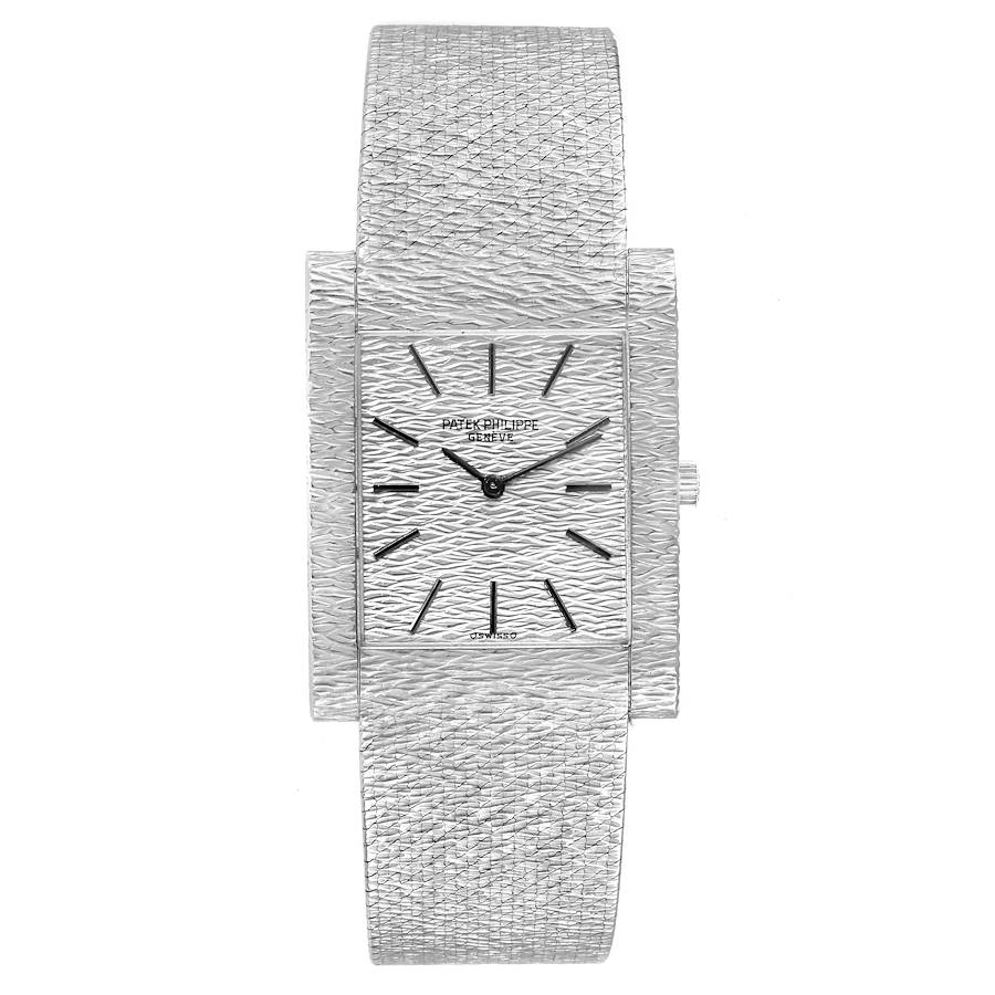 Patek Philippe 18k White Gold Textured Dial Vintage Mens Watch 3553 ...