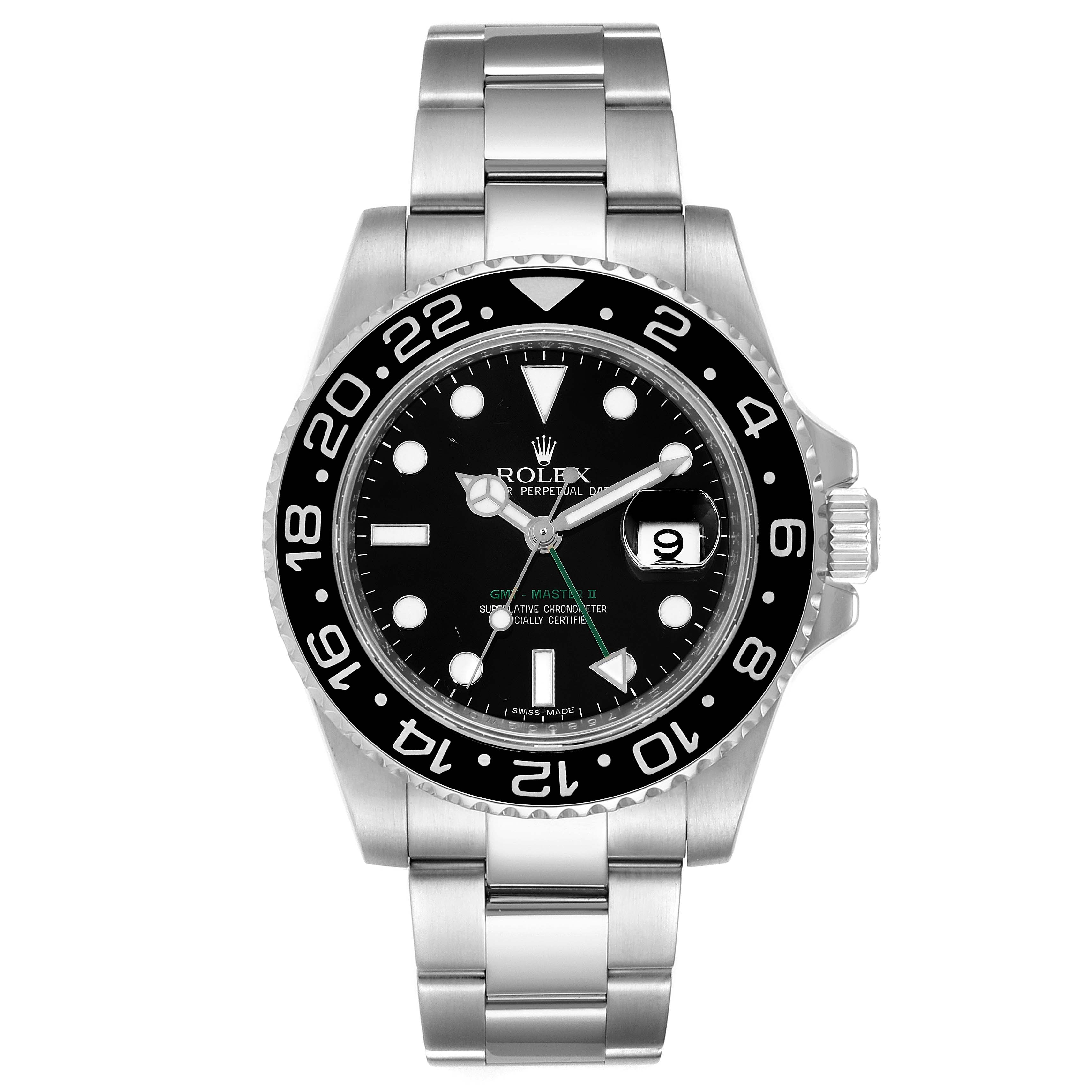Rolex GMT Master II Black Dial Bezel Steel Mens Watch 116710 ...