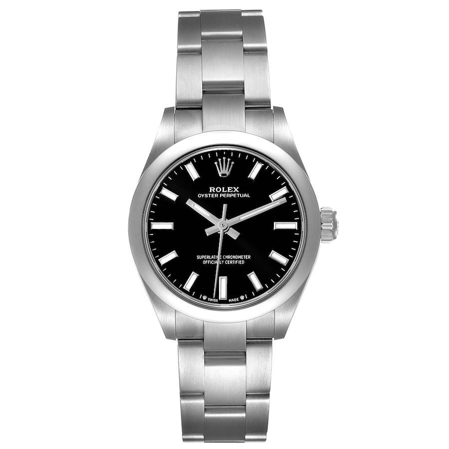 Rolex Oyster Perpetual Nondate Black Dial Steel Ladies Watch 276200 ...