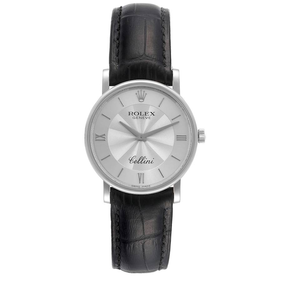 Rolex Cellini Classic White Gold Decorated Silver Dial Mens Watch 5115 ...