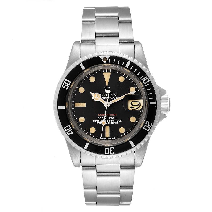 Rolex Submariner Vintage Black Mark V Dial Steel Mens Watch 1680 ...