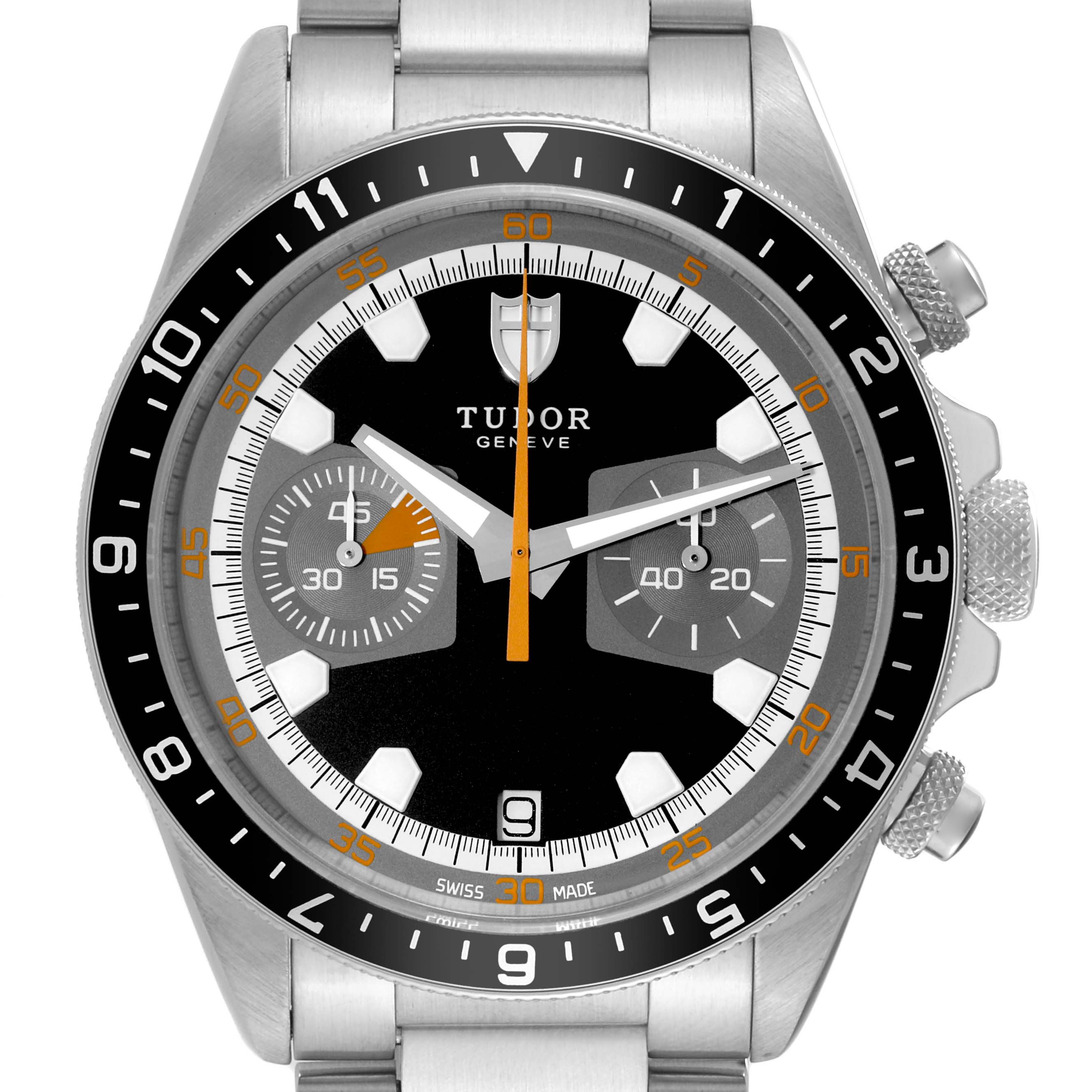Tudor Heritage Chrono Black Grey Dial Mens Watch 70330N Box Card ...