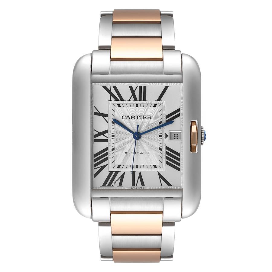 Cartier Tank Anglaise XL Steel 18k Rose Gold Mens Watch W5310006 Box ...