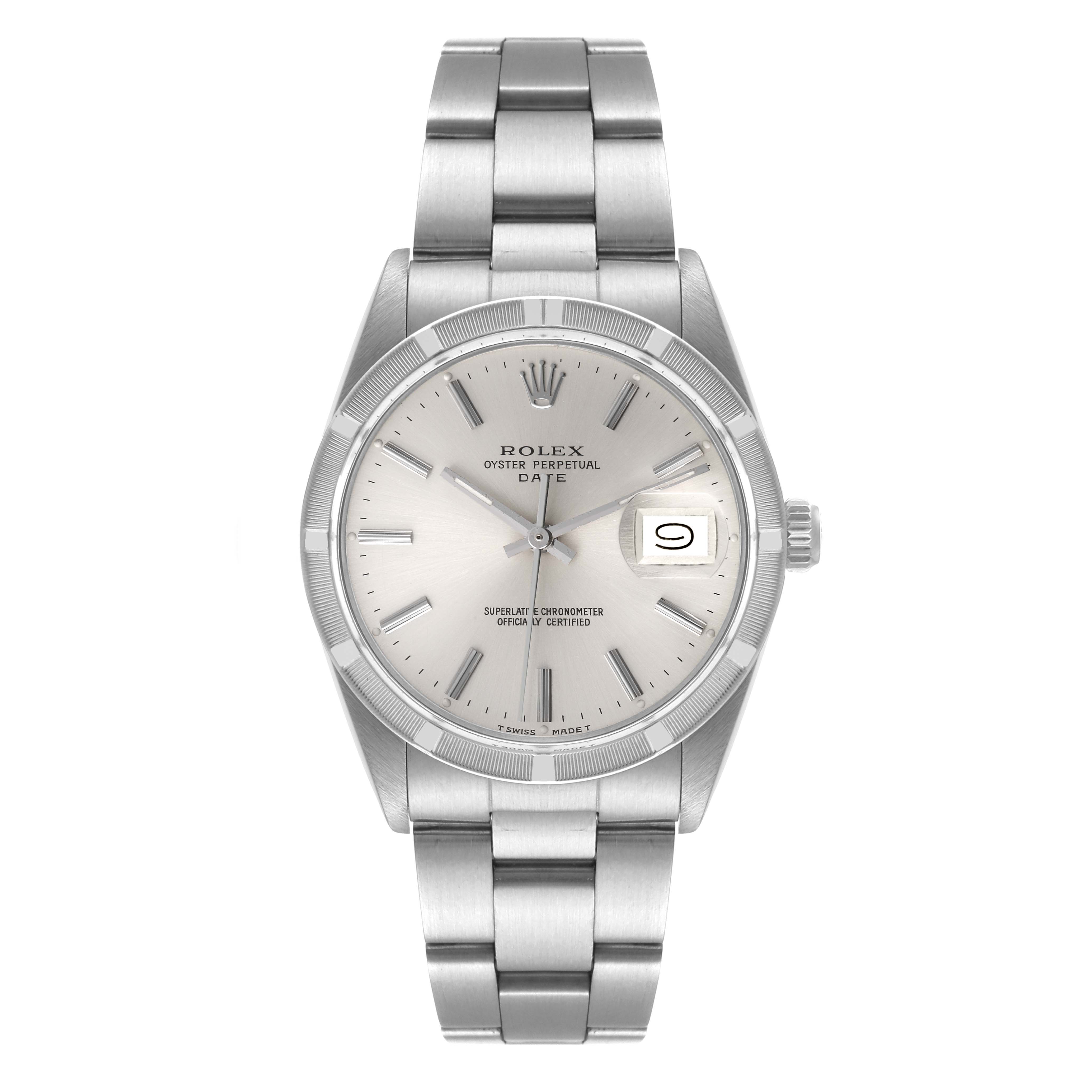 Rolex Date Stainless Steel Silver Dial Vintage Mens Watch 15010 ...