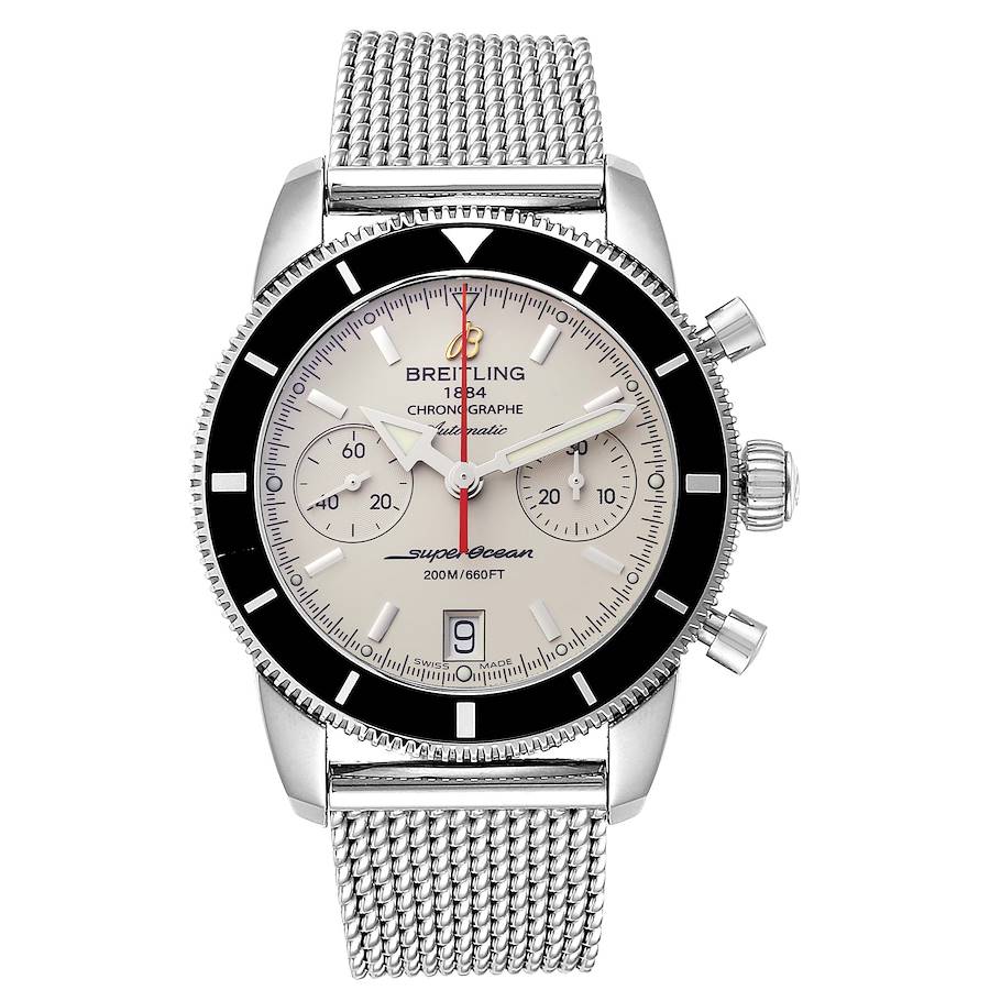 Breitling SuperOcean Heritage 44 Chrono Silver Dial Watch A23370 Box ...