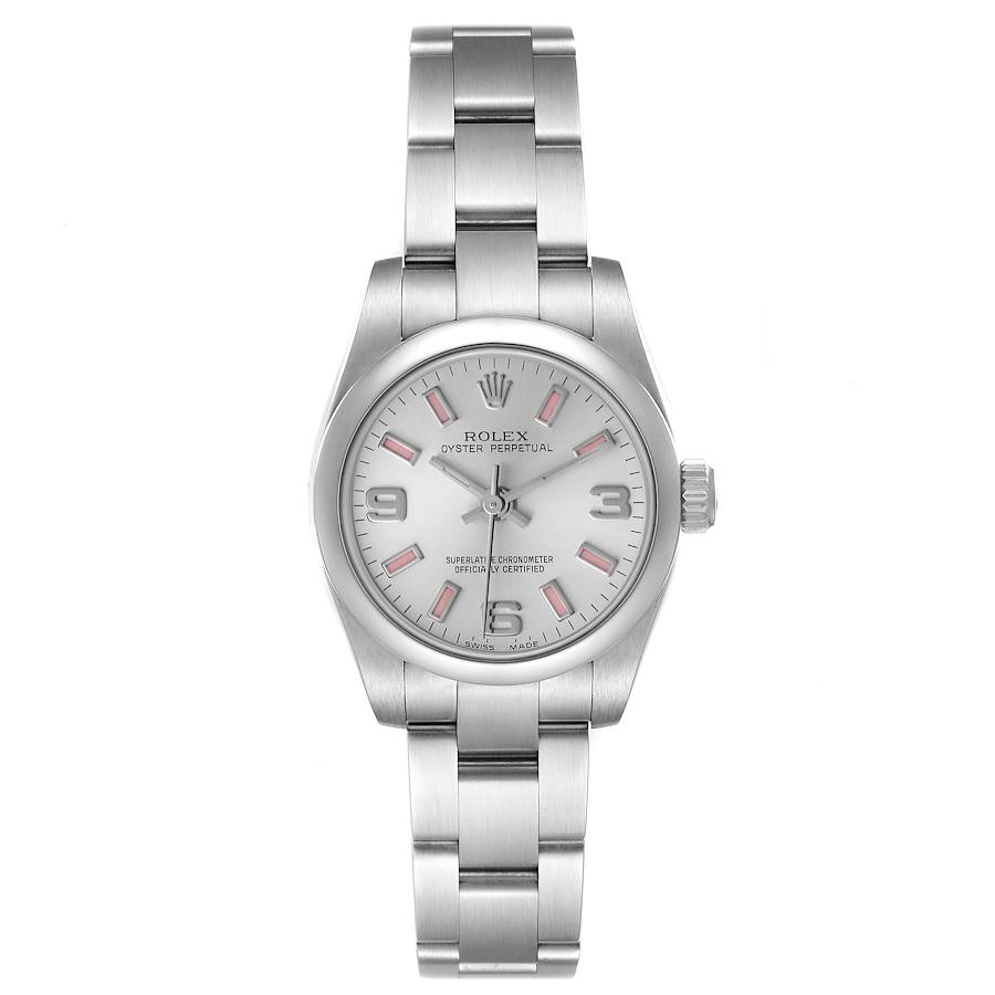 Rolex Oyster Perpetual Pink Luminous Markers Steel Ladies Watch 176200 ...