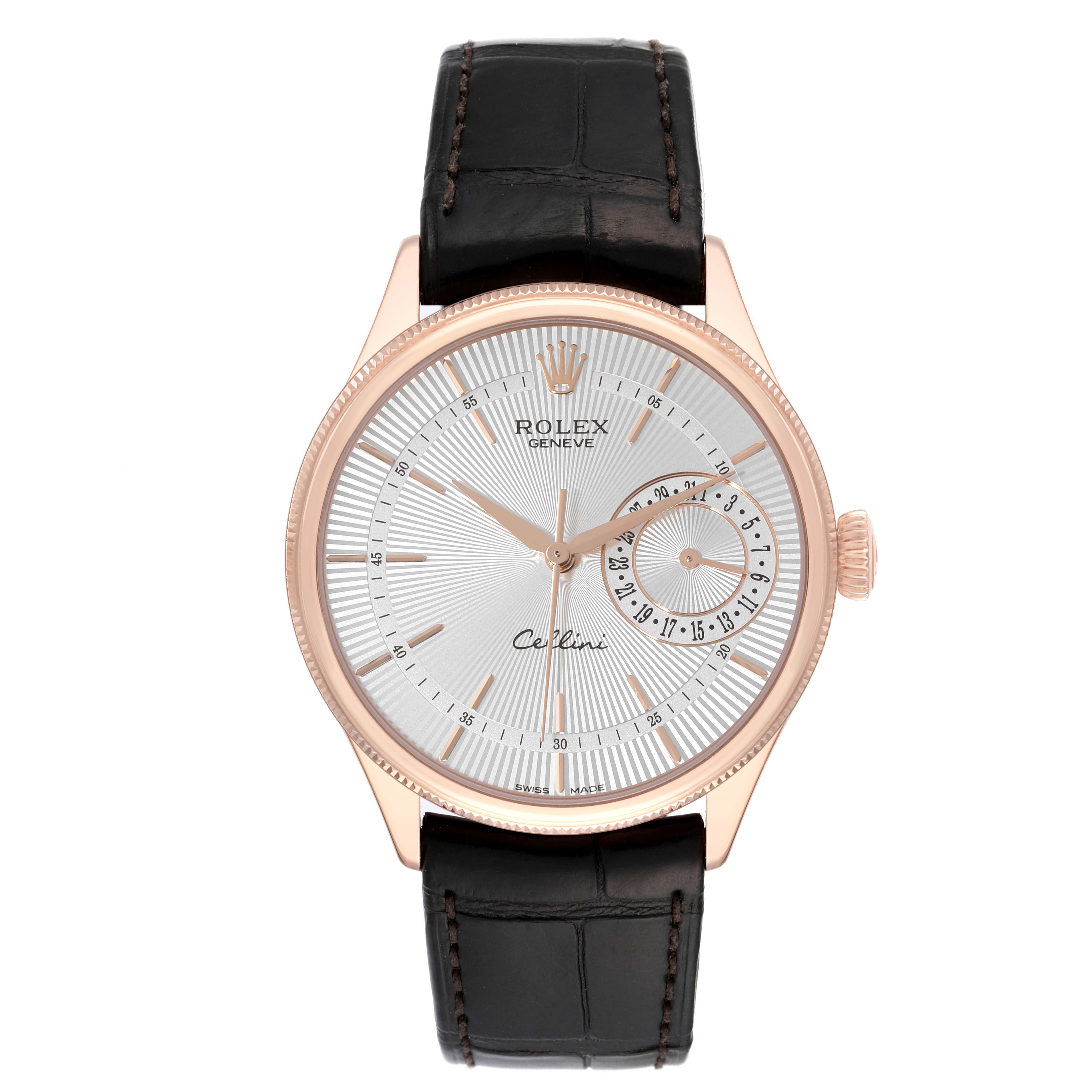 Rolex Cellini Date Rose Gold Silver Dial Mens Watch 50515 | SwissWatchExpo