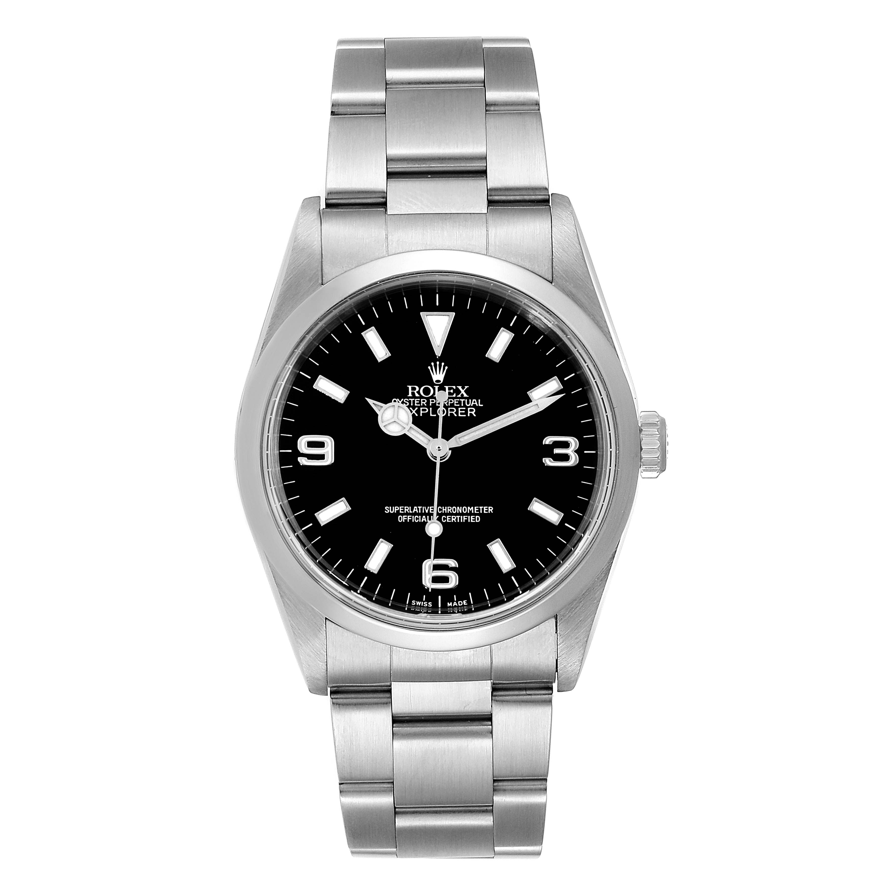 Rolex Explorer I Black Dial Stainless Steel Mens Watch 14270 ...